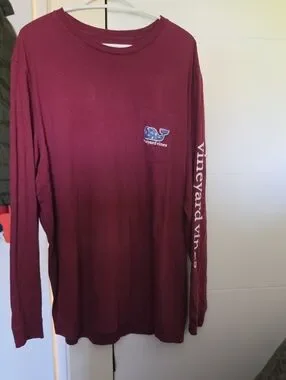 Vineyard Vines | Shirts | Vineyard Vines Maroon Longsleeve Pocket Tee ...